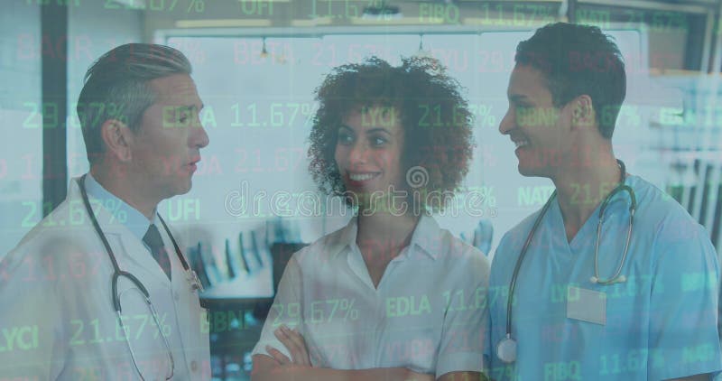 Image of Data Processing Over Diverse Group of Doctors Stock Image ...