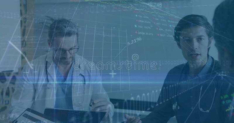 Image of Data Processing Over Diverse Group of Doctors Stock Photo ...