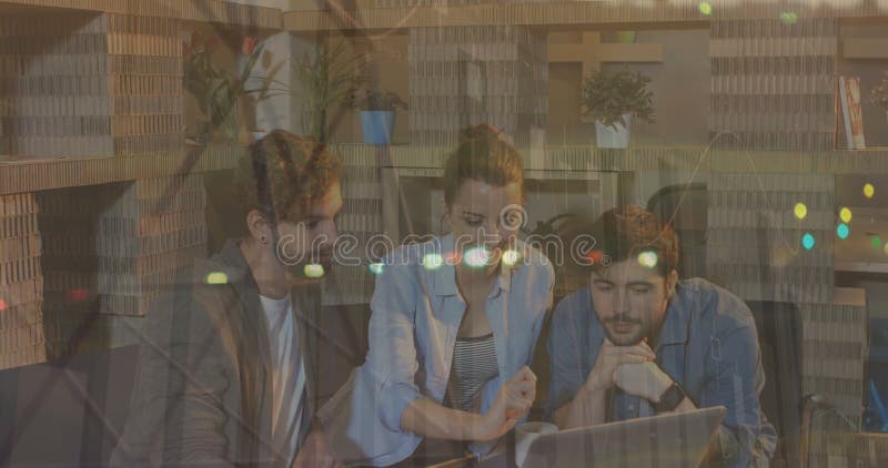 Image of Data Processing Over Diverse Group of People Stock Photo ...