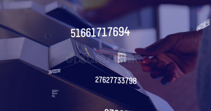 Image of Data Processing Over Diverse People Paying with Credit Card ...