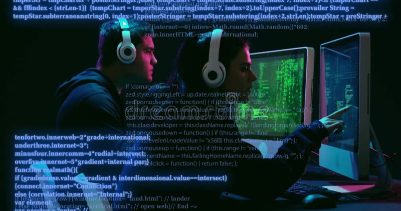 Image of Data Processing Over Diverse People Using Computers Stock ...