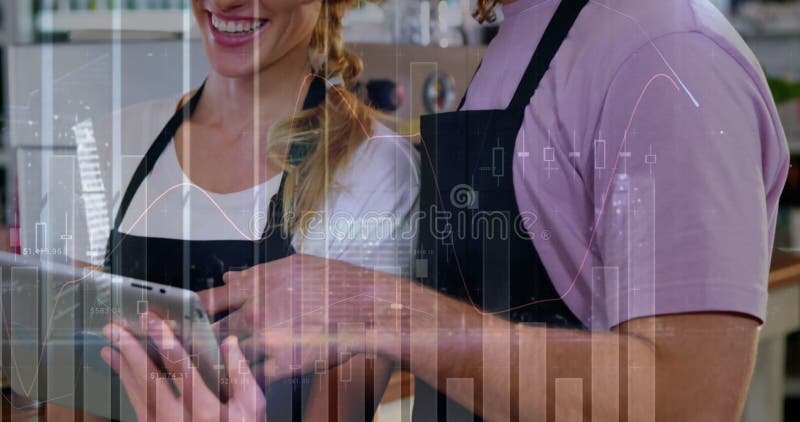 Image of Data Processing Over Diverse People Using Tablet Stock Image ...