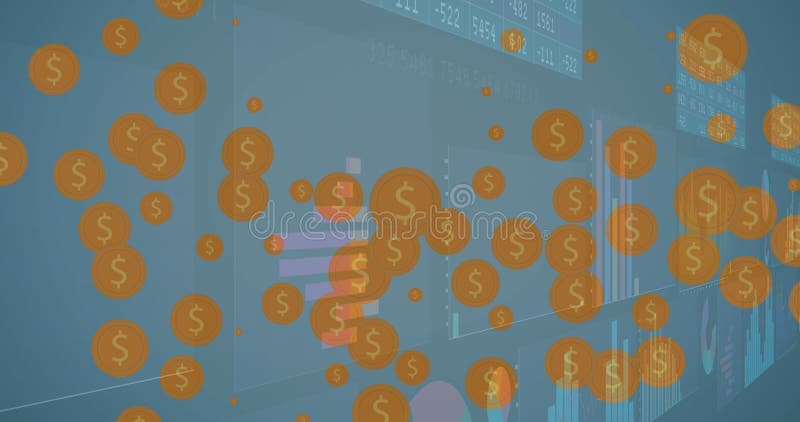 Image of Data Processing Over Dollar Symbols Stock Illustration ...