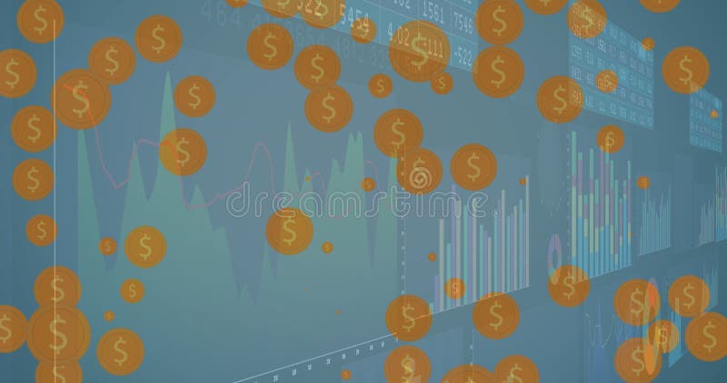 Image of Data Processing Over Dollar Symbols Stock Illustration ...