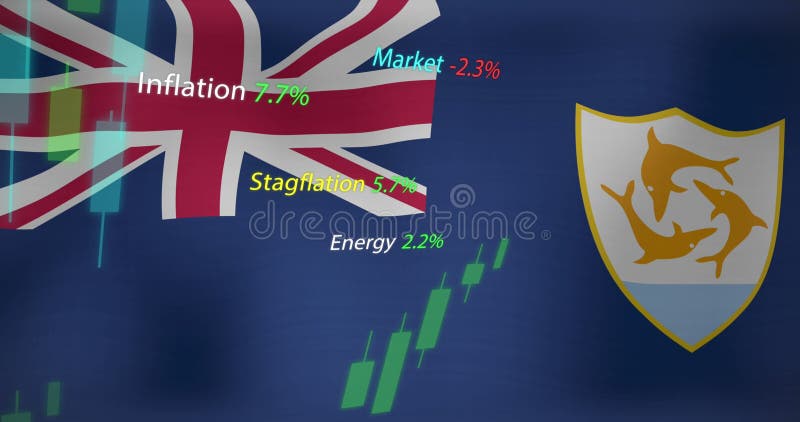 Image of Data Processing Over Flag of Anguilla Stock Illustration ...