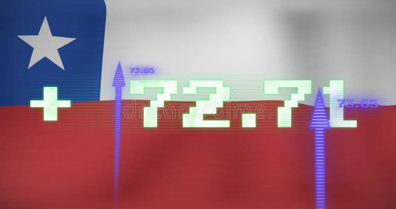 Image of Data Processing Over Flag of Chile Stock Illustration ...