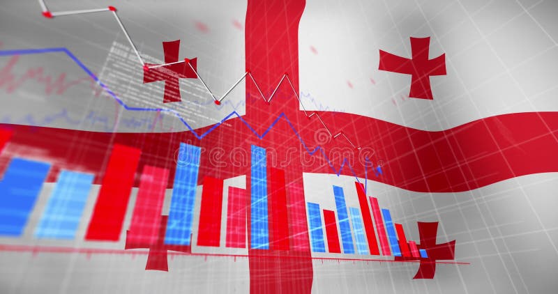 Image of Data Processing Over Flag of Georgia Stock Photo - Image of ...