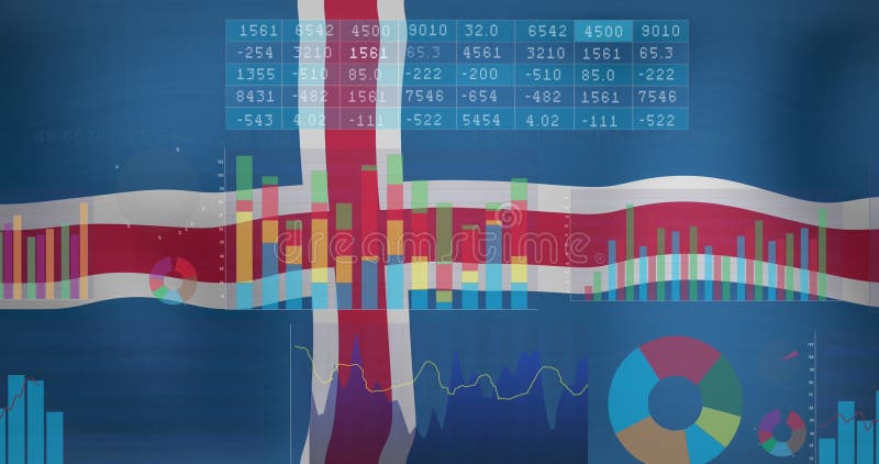 Image of Data Processing Over Flag of Iceland Stock Illustration ...
