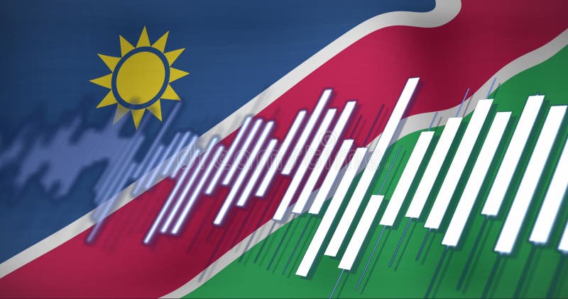 Image of Data Processing Over Flag of Namibia Stock Illustration ...