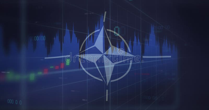 Image of Data Processing Over Flag of Nato Stock Illustration ...