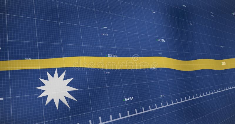 Image of Data Processing Over Flag of Nauru Stock Illustration ...
