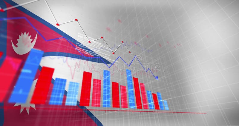 Image of Data Processing Over Flag of Nepal Stock Illustration ...