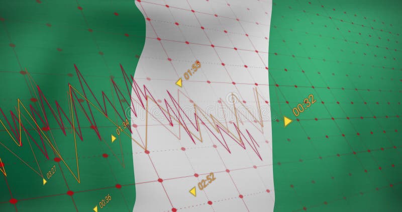 Image of Data Processing Over Flag of Nigeria Stock Photo - Image of ...