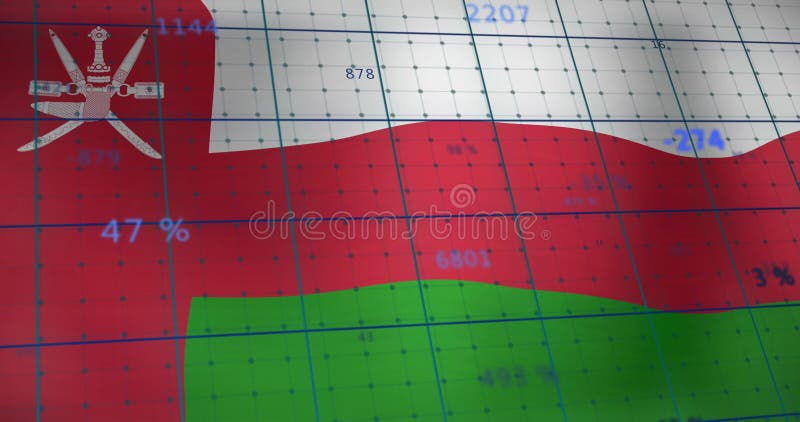Image of Data Processing Over Flag of Oman Stock Illustration ...