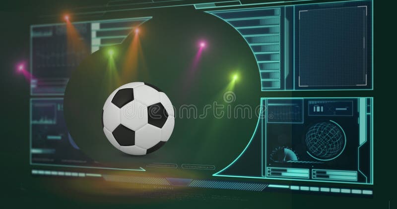 Image of Data Processing Over Football at Sports Stadium Stock ...