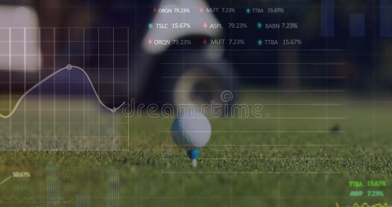 Image of Data Processing Over Golf Ball on Golf Course Stock Image - Image of recreation ...