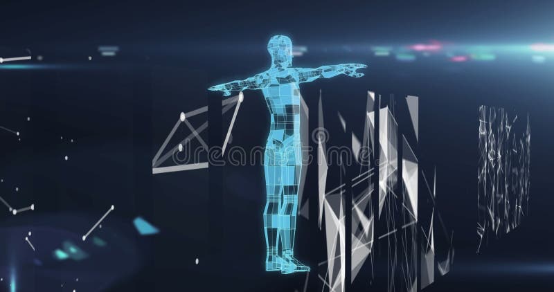 Image of Data Processing Over Human Body and Screens Stock Photo ...