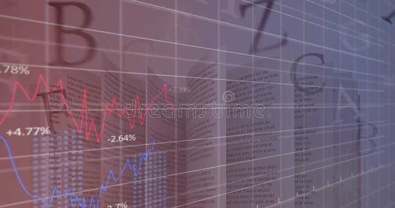 Image of Data Processing Over Letters and Book Stock Photo - Image of ...