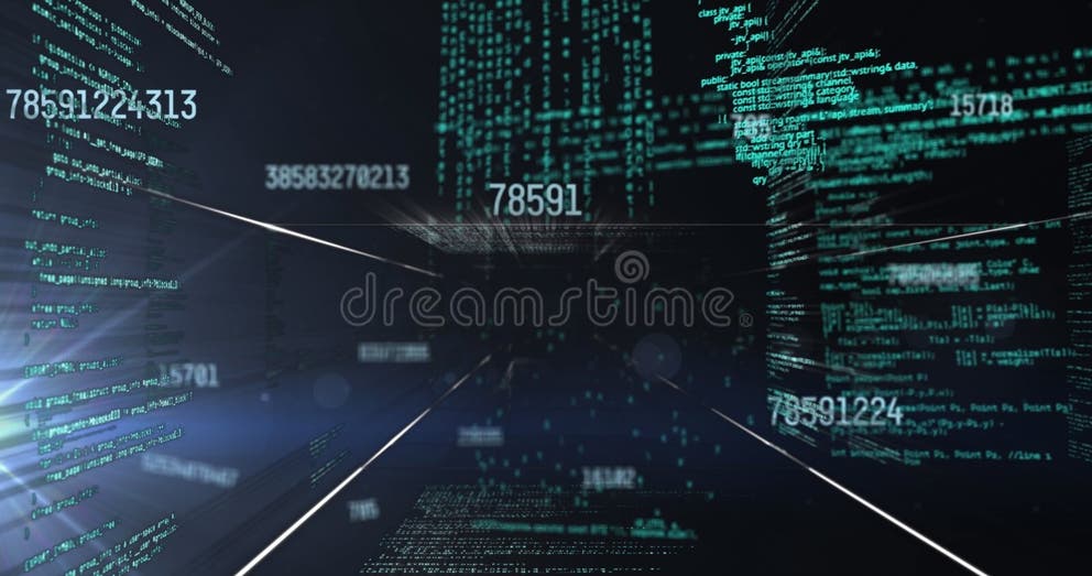 Image of Data Processing Over Light Trails Stock Image - Image of ...