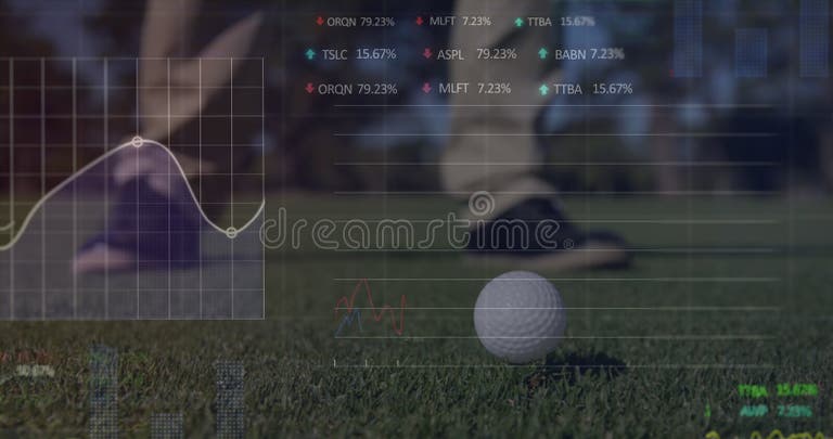 Image of Data Processing Over Male Golf Player on Golf Course Stock Image - Image of male ...
