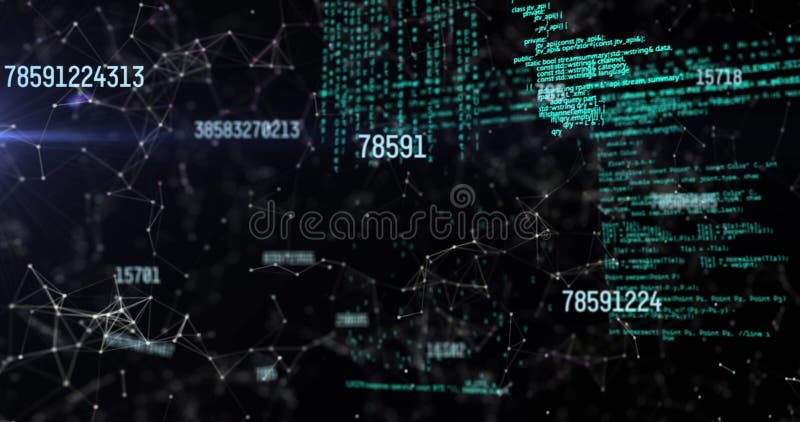 Image of Data Processing Over Network of Connections with Icons Stock ...