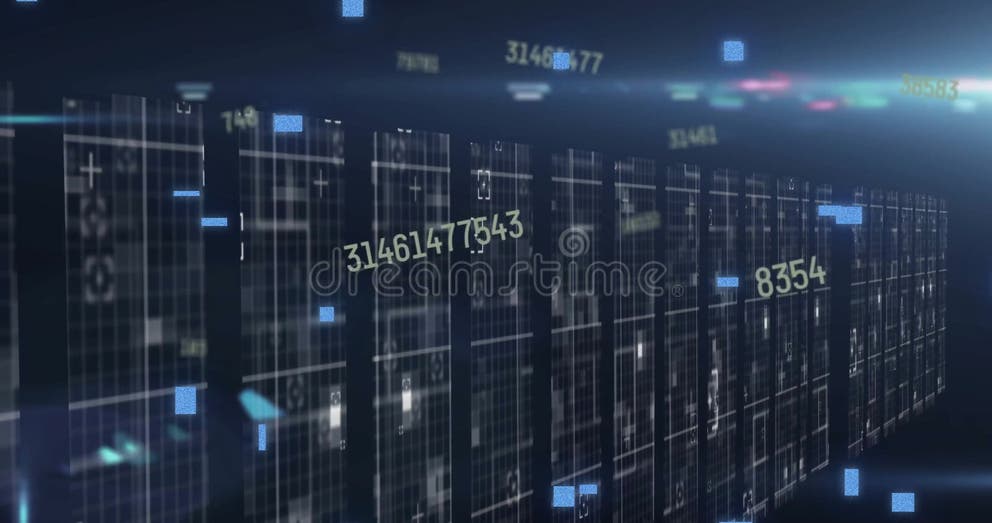 Image of Data Processing Over Numbers Over Computer Servers Stock Image - Image of people ...