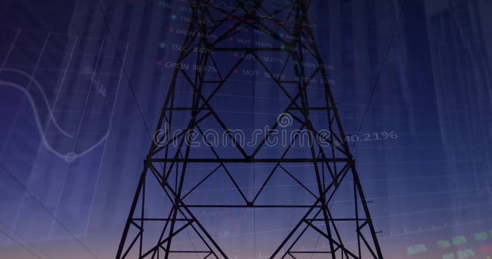 Image of Data Processing Over Pylon Stock Image - Image of internet ...