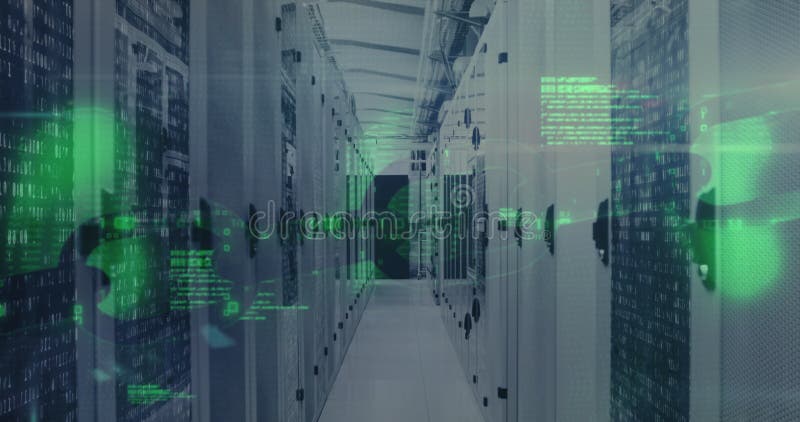 Image of Data Processing Over Server Room Stock Photo - Image of modern ...
