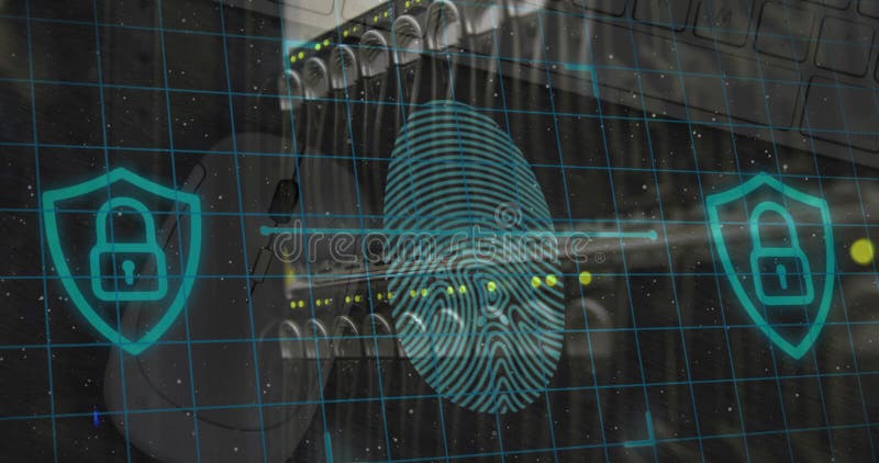 Image of Data Processing Over Server Room Stock Illustration ...