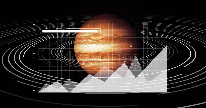 Image of Data Processing Over Statistics Over Planet Stock Illustration ...