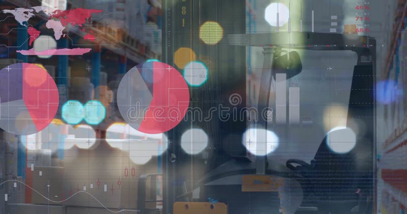 Image of Data Processing Over Turret Truck in Warehouse Stock Image ...