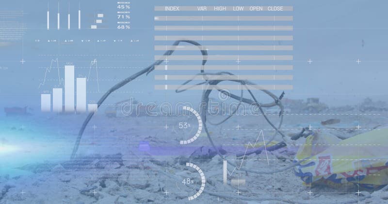 Image of Data Processing Over Waste Collection Site Stock Image - Image ...