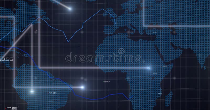 Image of Data Processing Over World Map Stock Illustration ...