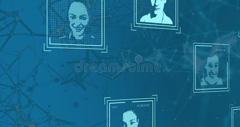 Image of Data Processing with People Portraits Over Network of ...