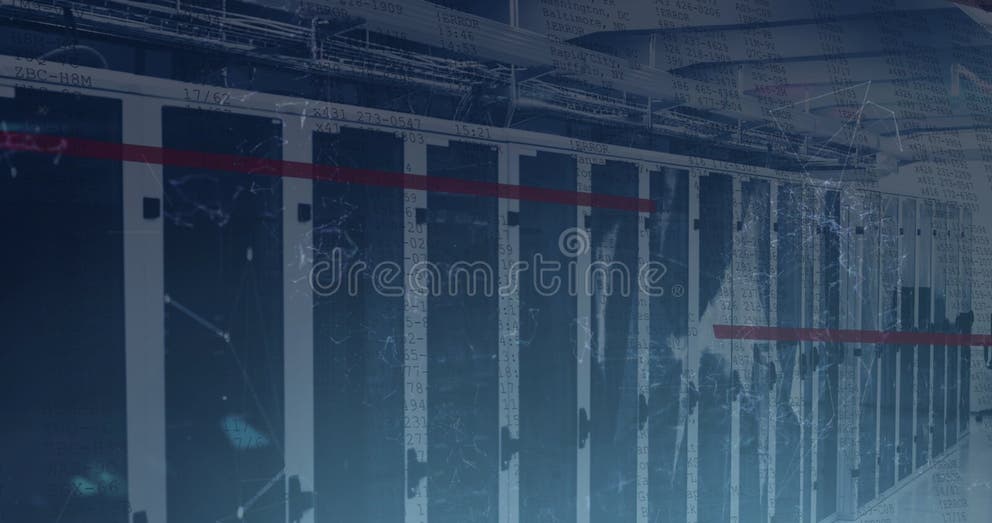 Image of Data Processing and Plexus Networks Over Empty Computer Server ...