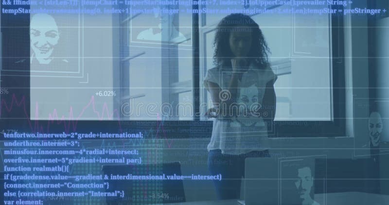 Image of Data Processing with Portraits Over African American ...