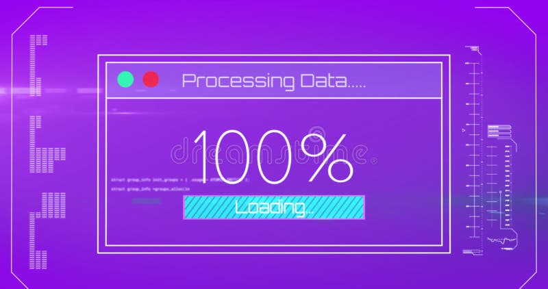 Image of Data Processing on Purple Background Stock Image - Image of ...