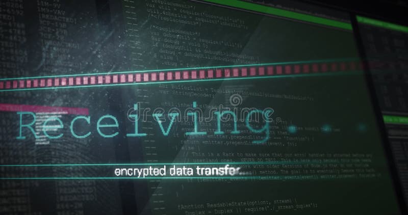 Image of Data Processing on Red Background Stock Illustration ...