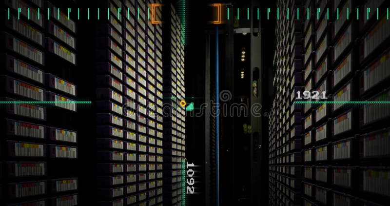 Image of Data Processing and Scanner Over Server Room Stock Image ...