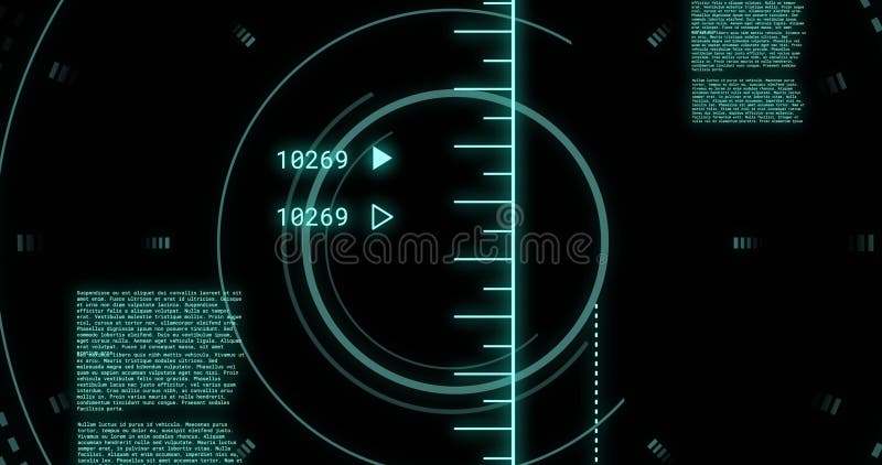 Image of Data Processing with Scope Scanning on Black Background Stock ...