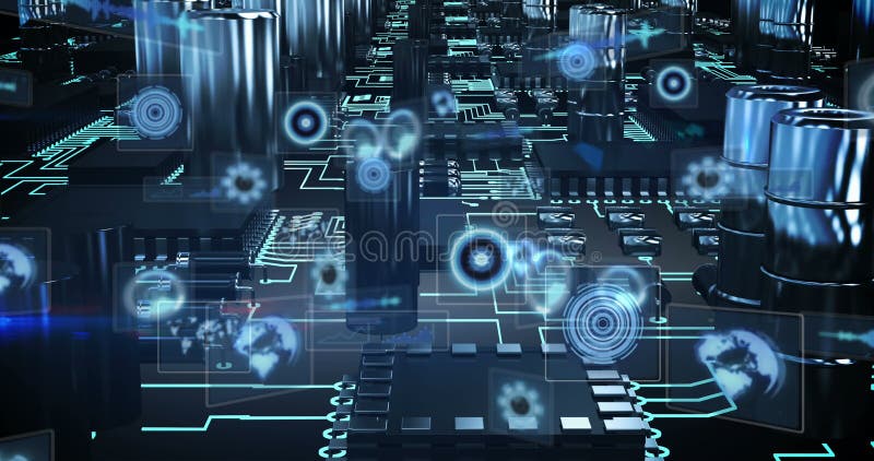 Image Of Data Processing With Scope Scanning Over Computer Circuit