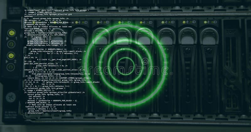 Image of Data Processing, Scope Scanning Over Computer Server Stock ...