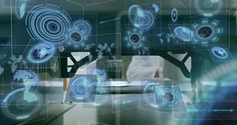 Image of Data Processing with Scope Scanning Over Lab Stock Image ...