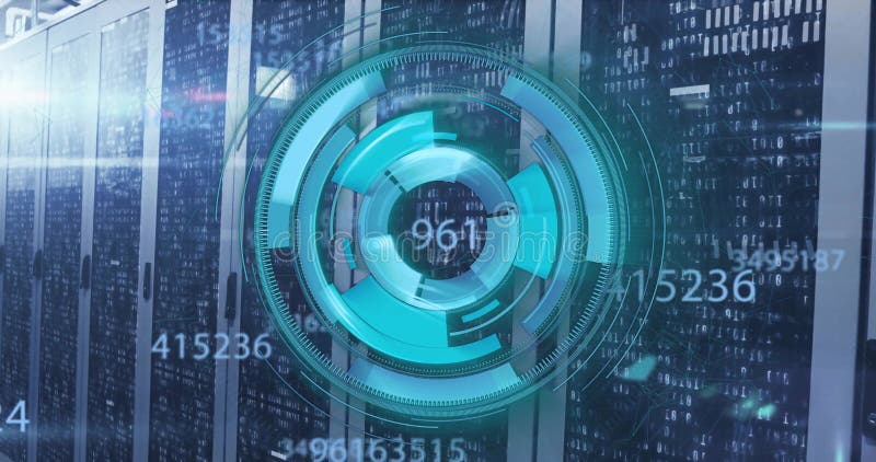 Image of Data Processing with Scope Scanning Over Server Room Stock ...