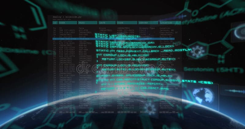 Image of Data Processing and Scopes Scanning Over Earth in Universe ...