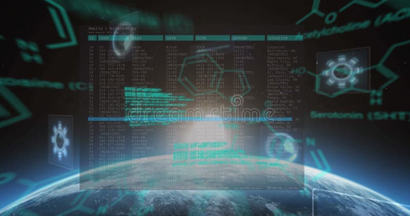 Image of Data Processing and Scopes Scanning Over Earth in Universe ...