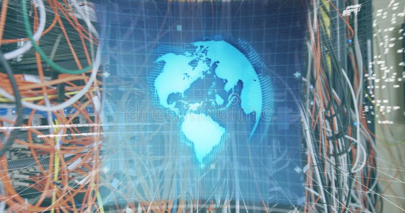 Image of Data Processing on Screen Over Computer Wires Stock Image - Image of virtual ...