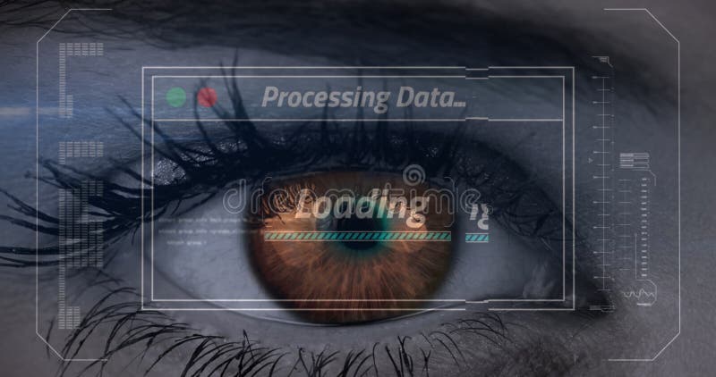 Image of Data Processing on Screen Over Woman S Eye Stock Photo - Image ...
