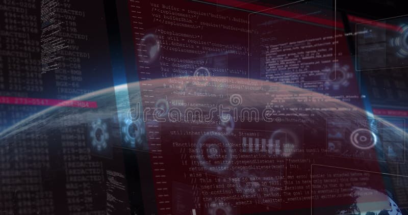 Image of Data Processing on Screen and Scopes Scanning Over Planet ...