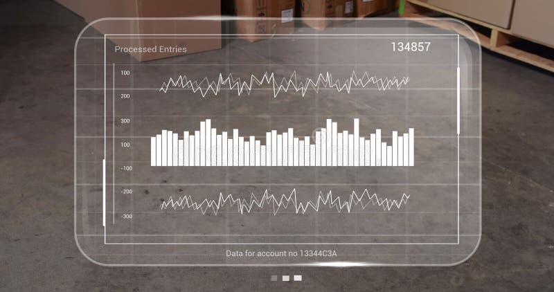 Image of Data Processing on Screens Over Cardboard Boxes Stock Image ...